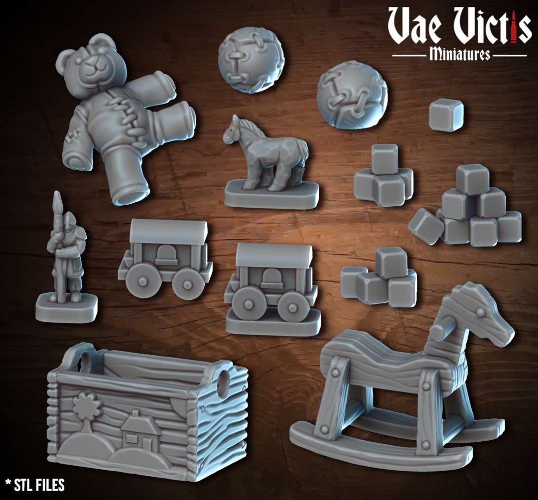 Toys RPG Miniature Furniture 3D Printed 28mm Scatter Terrain Tabletop ...