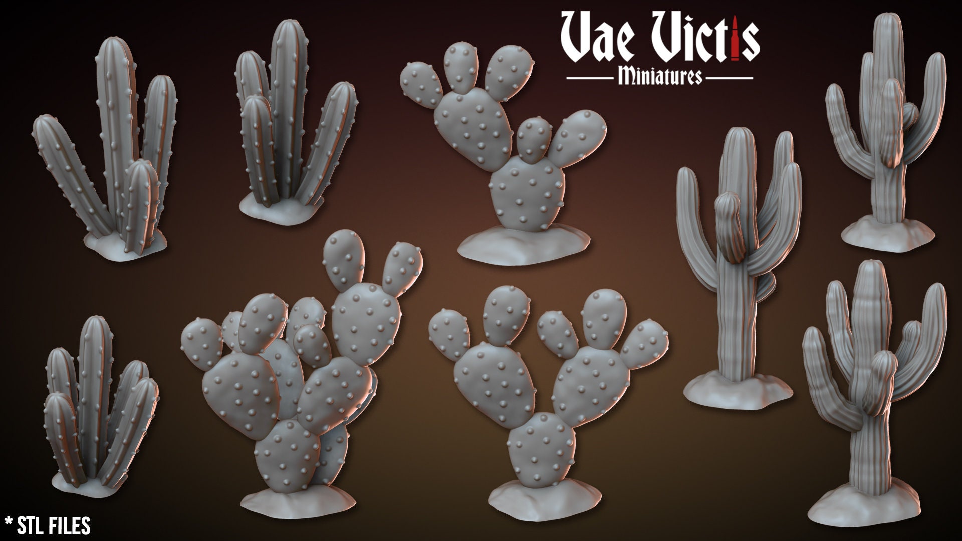 Cactus RPG Miniature Furniture 3D Printed 28mm Scatter Terrain Tabletop ...