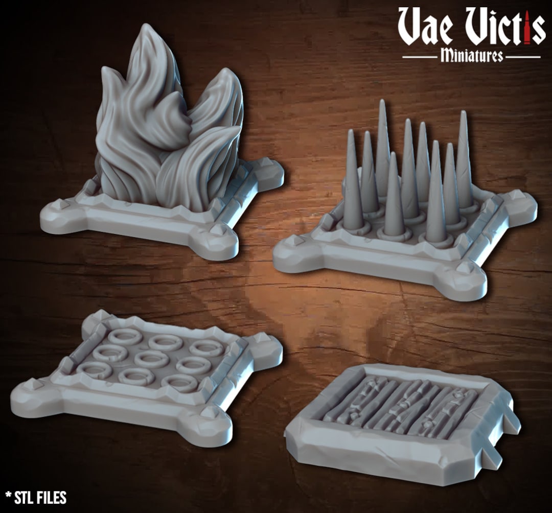 Traps RPG Miniature Furniture 3D Printed 28mm Scatter Terrain Tabletop Fantasy Scenery Gaming D ...