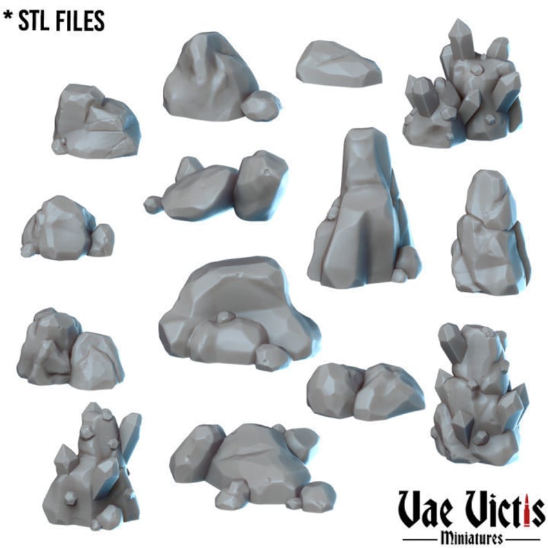 Rocks Mine RPG Miniature 3D Printed 28mm Scatter Terrain - Etsy
