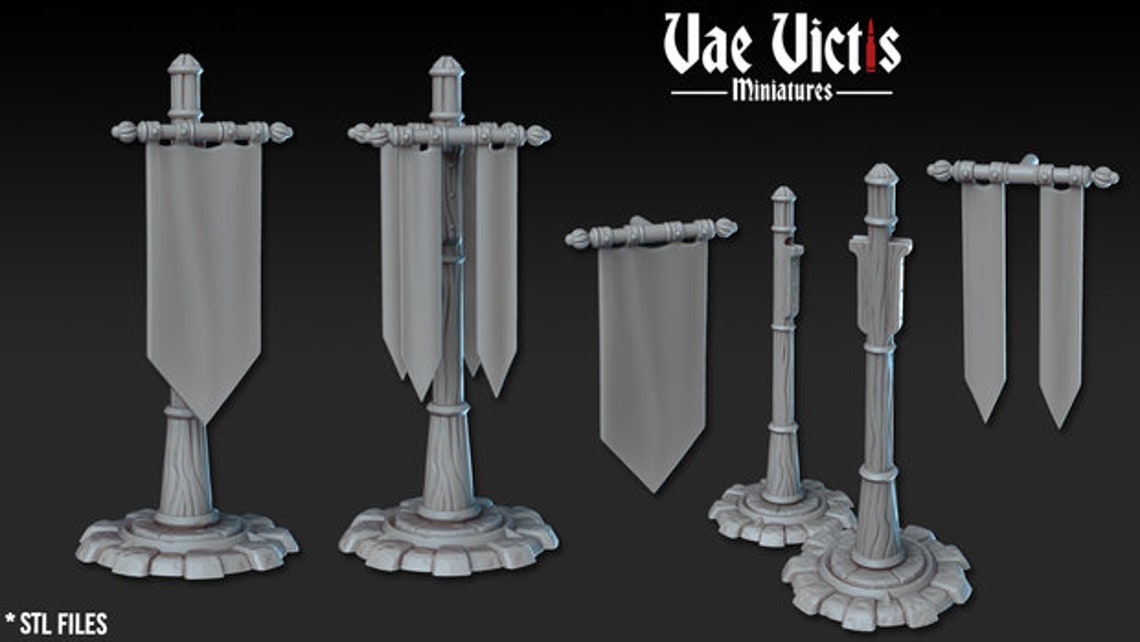Banners king furniture RPG miniature 3D Printed 28mm Scatter | Etsy
