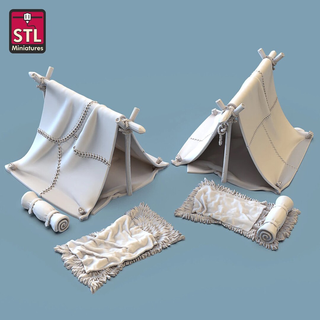 Campsite Dungeons and Dragons, Pathfinder, Tabletop Gaming 28mm Terrain ...