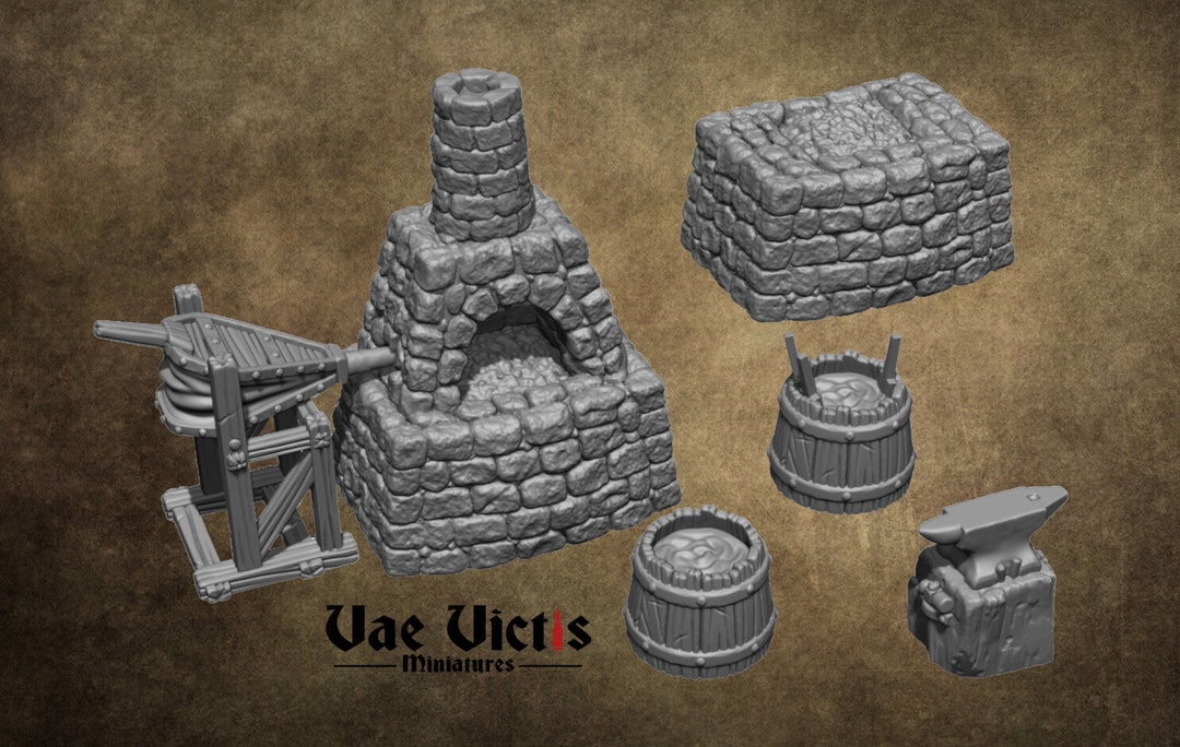 Forge RPG Miniature Furniture 3D Printed 28mm Scatter Terrain Tabletop ...