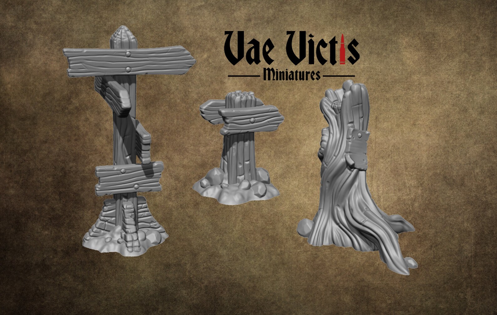 Road Signs RPG Miniature 3D Printed 28mm Scatter Terrain Tabletop ...