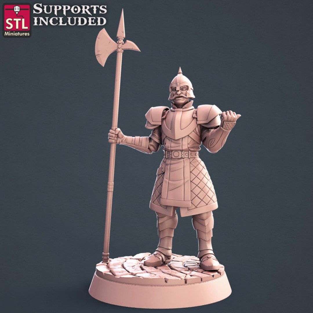 City Guard Dnd Miniature 3D Resin Printed 32mm Tabletop Fantasy Gaming ...