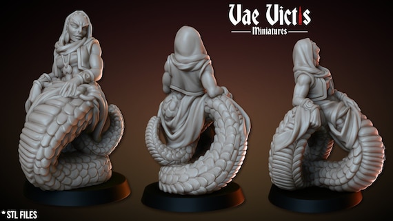 Naga Snake RPG Miniature 3D Resin Printed 28-32mm Tabletop | Etsy