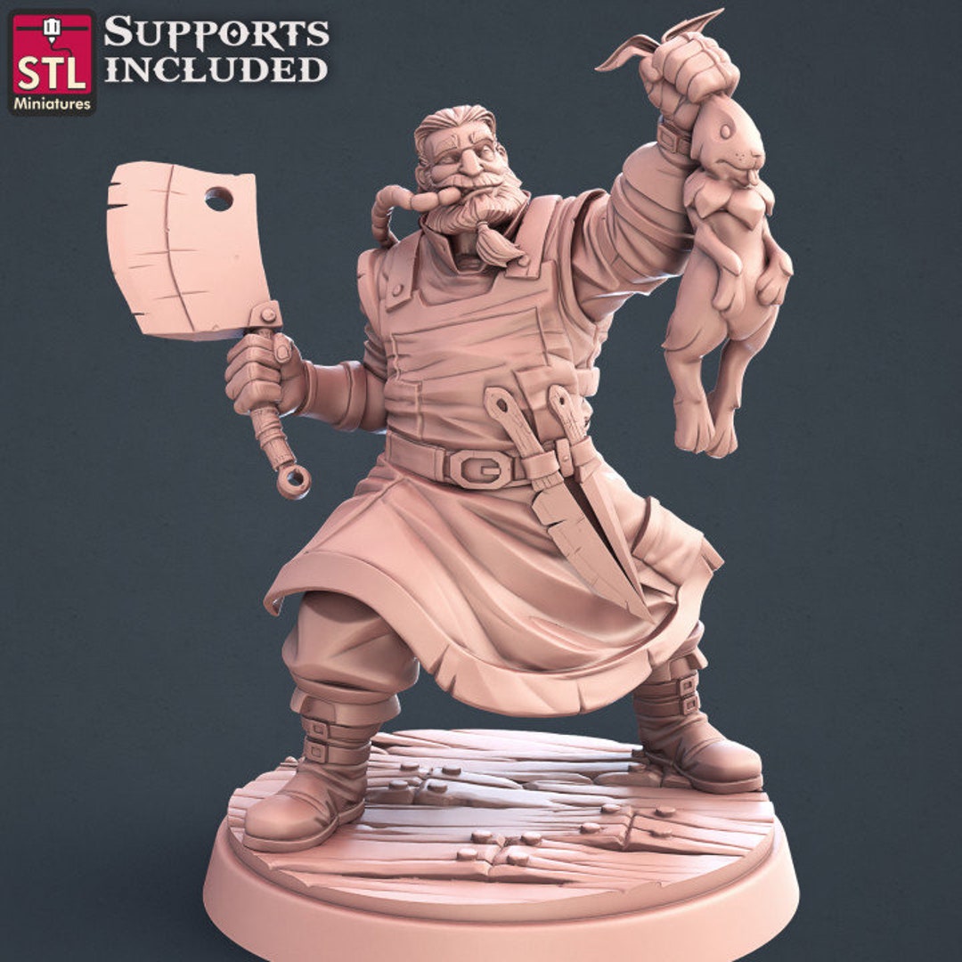 Butcher Dnd Miniature 3D Resin Printed 32mm Tabletop Fantasy Gaming D&D ...