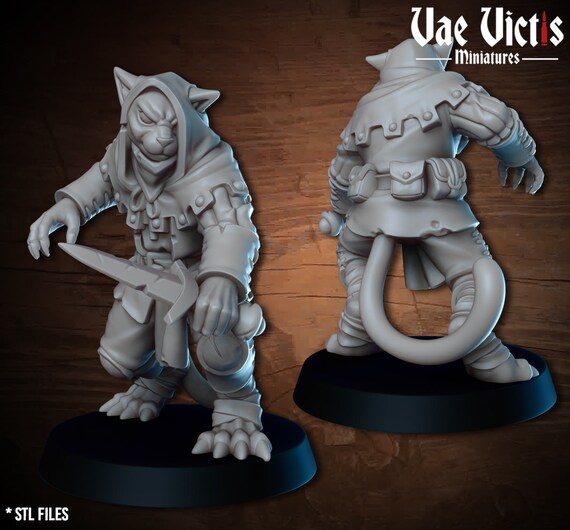 Tabaxi Bandit RPG Miniature 3D Resin Printed 28-32mm Tabletop | Etsy