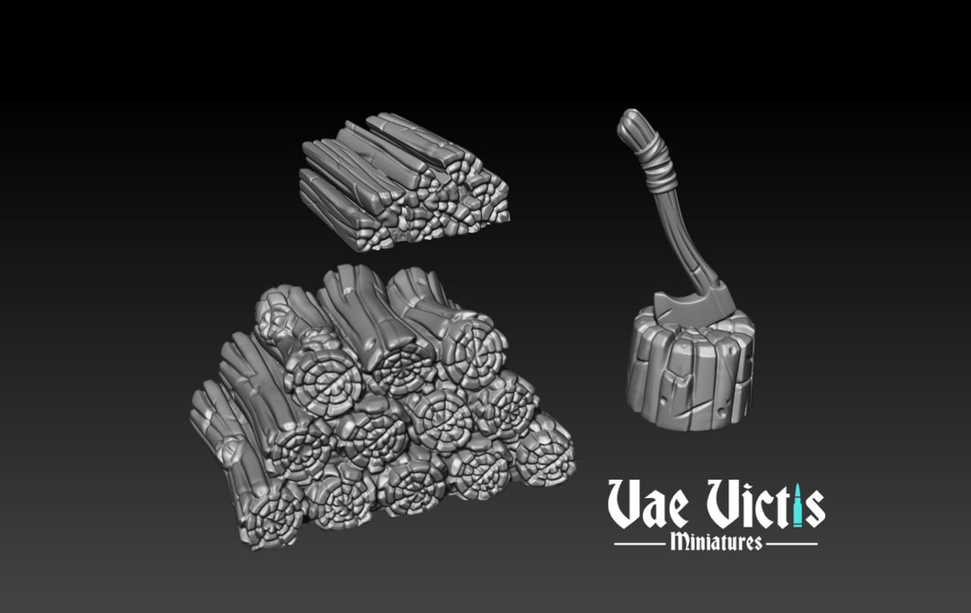 Wood Logs RPG Miniature Furniture 3D Printed 28mm Scatter Terrain ...