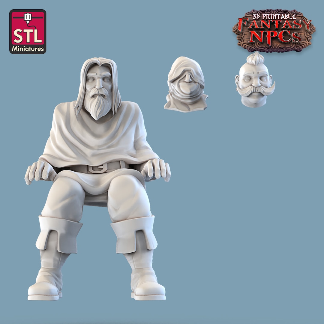 Barber Shop Client Dnd Miniature 3D Resin Printed 32mm Tabletop Fantasy ...