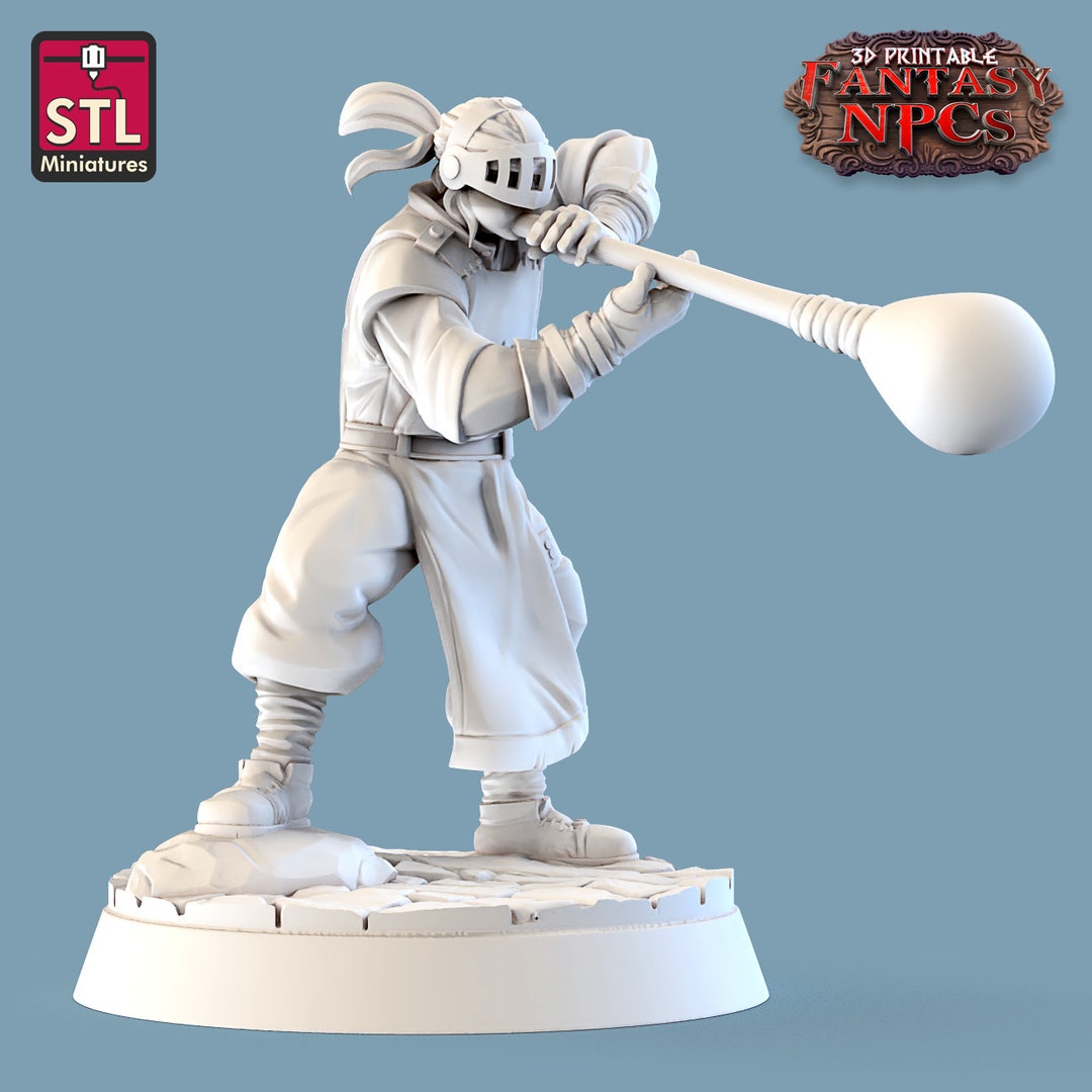 Glassblower Dnd Miniature 3D Resin Printed 32mm Tabletop Fantasy Gaming ...