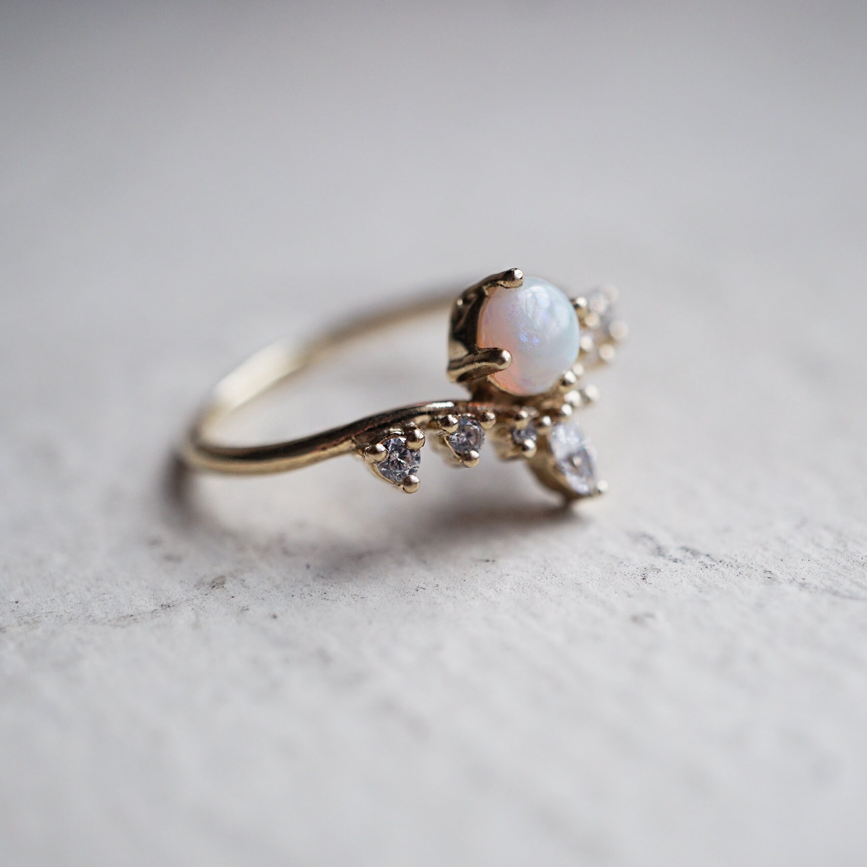 10K Opal Angel Ring - Etsy