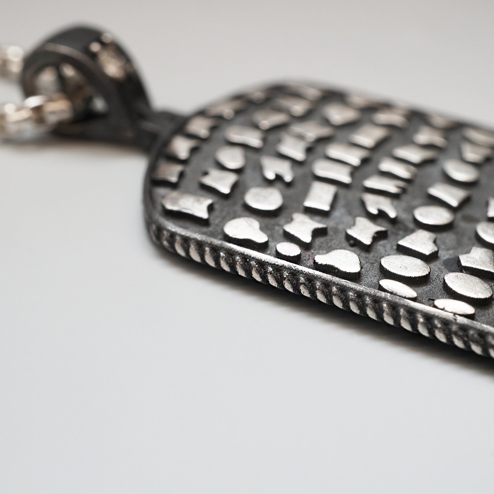 Silver Men Pavement Diamond Dog Tag - Etsy