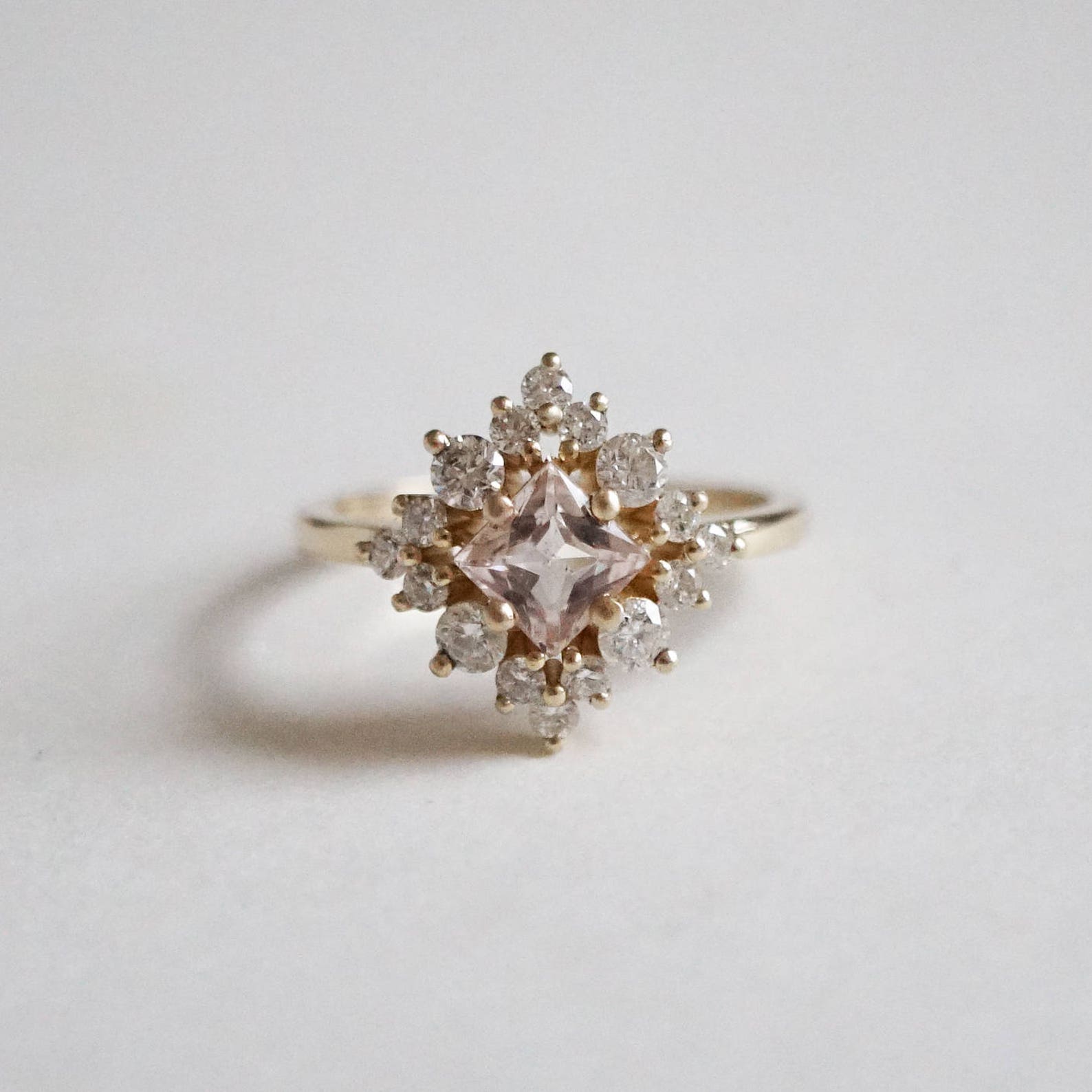 14K Aphrodite Morganite Diamond Ring - Etsy