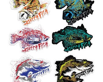 Fishing stickers | Etsy