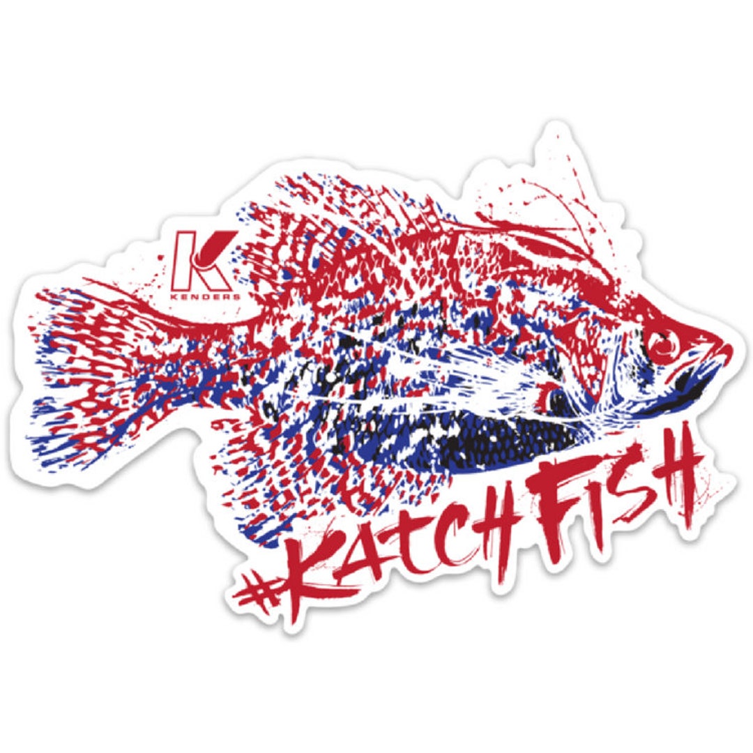 Crappie Fish UV Resistant Sticker Decal Boat, Truck, Bucket - White|red ...