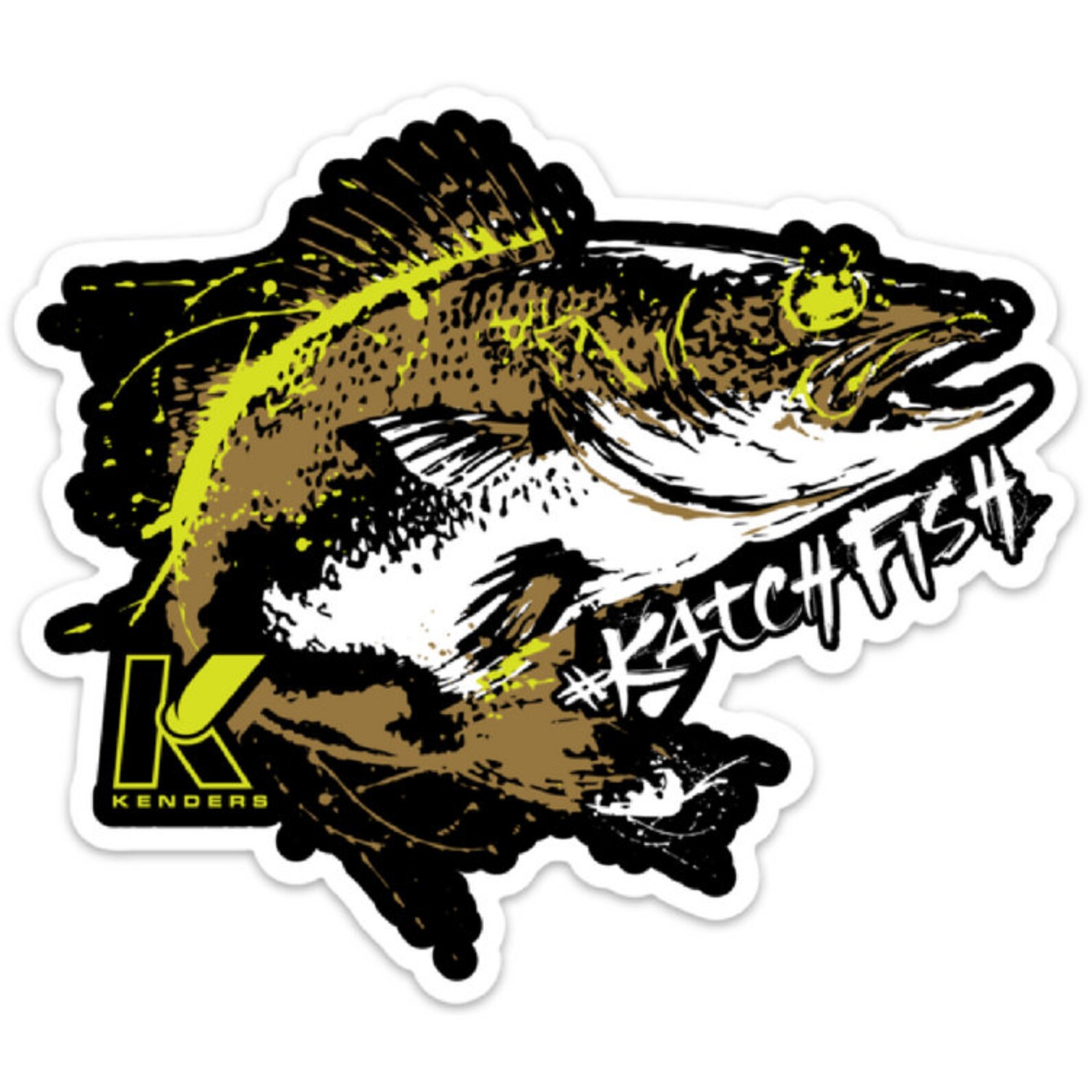 Walleye Fish UV Resistant Sticker Decal Boat, Truck, Bucket - Black ...