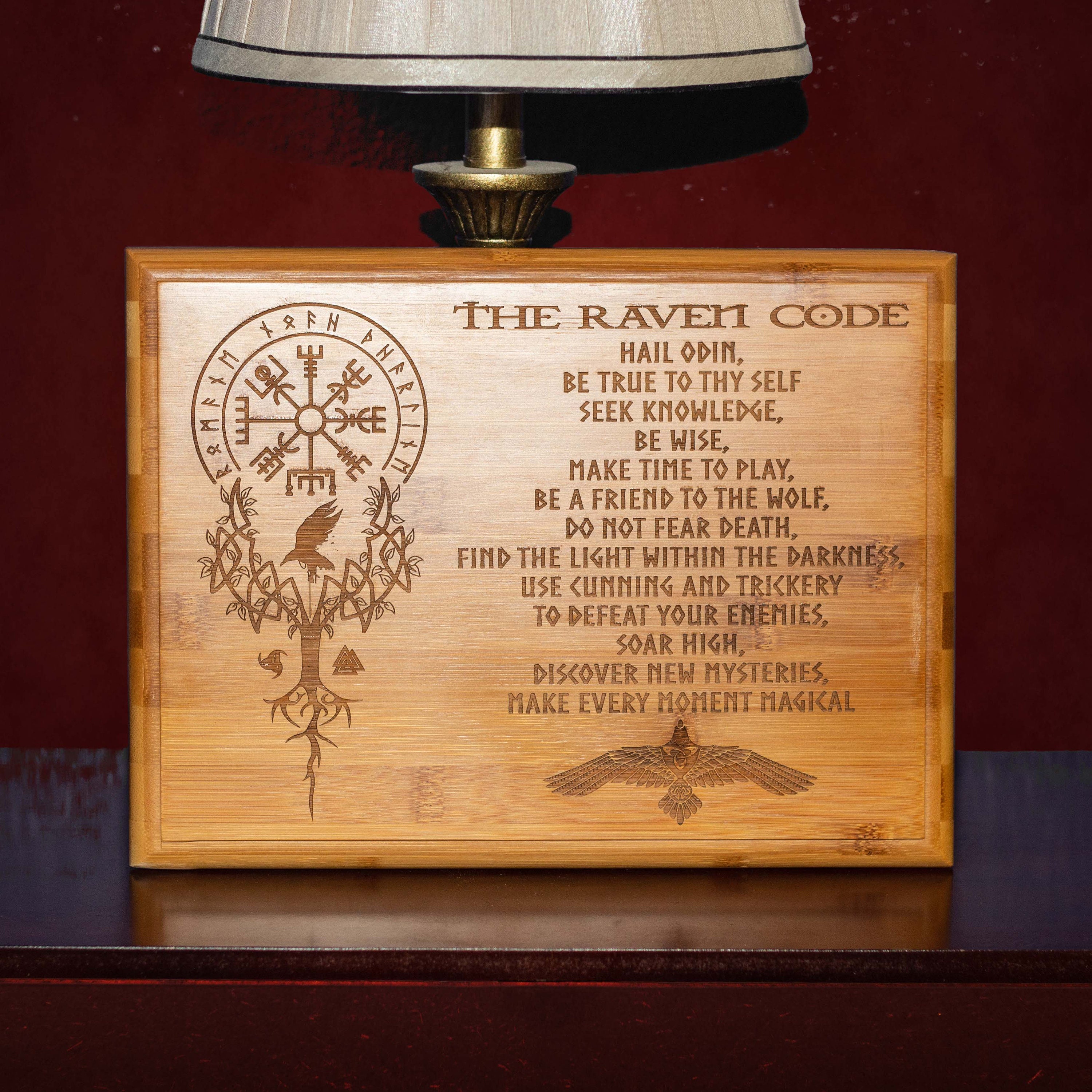 Norse Raven Code with a runic raven, nordic runes, valknut symbol ...