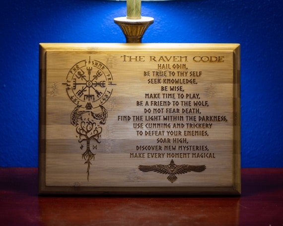 Norse Raven Code With a Runic Raven Nordic Runes Valknut - Etsy Australia