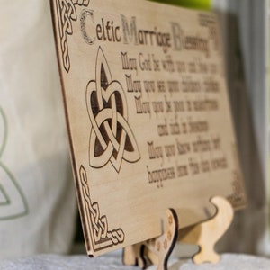 Engraved Basswood Celtic Marriage Blessing Plaque With Celtic Trinity ...