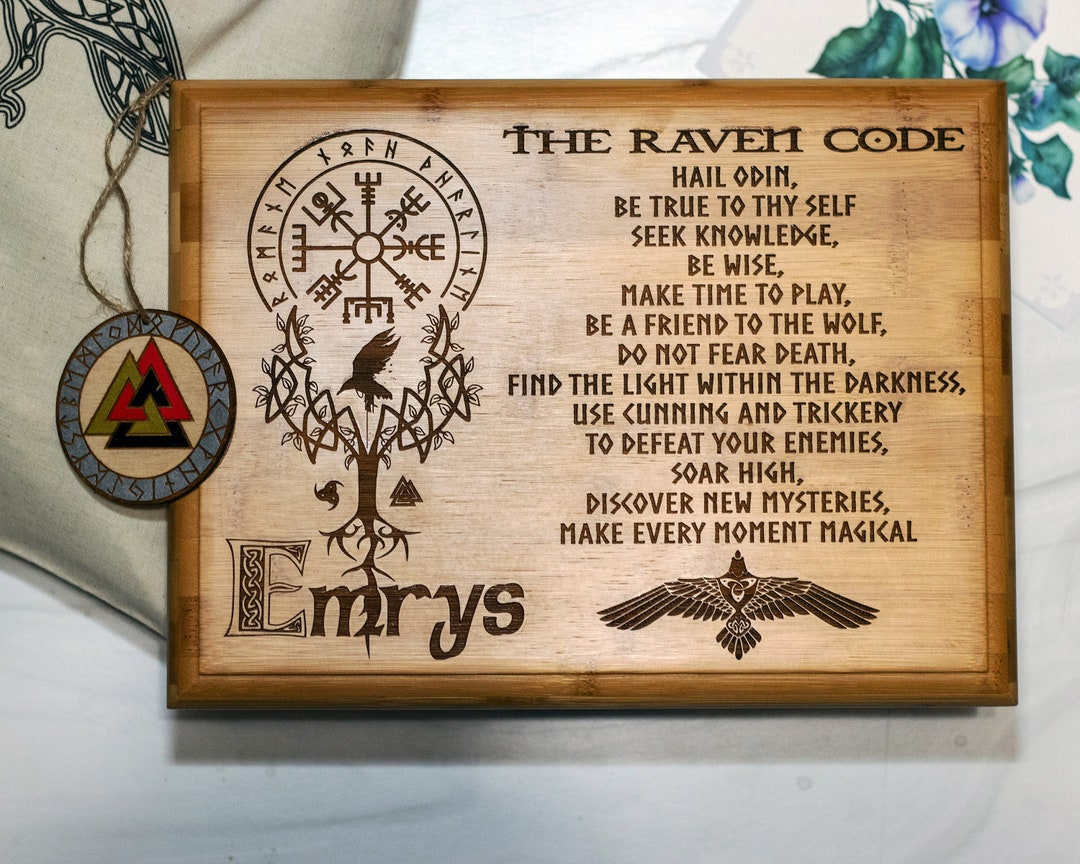 Norse Raven Code With a Runic Raven Nordic Runes Valknut - Etsy Australia