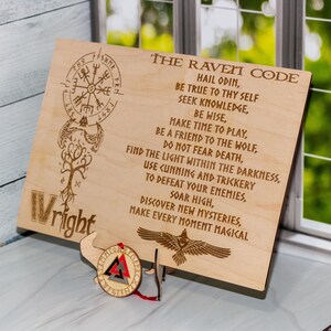 Norse Raven Code With a Runic Raven, Nordic Runes, Valknut Symbol ...