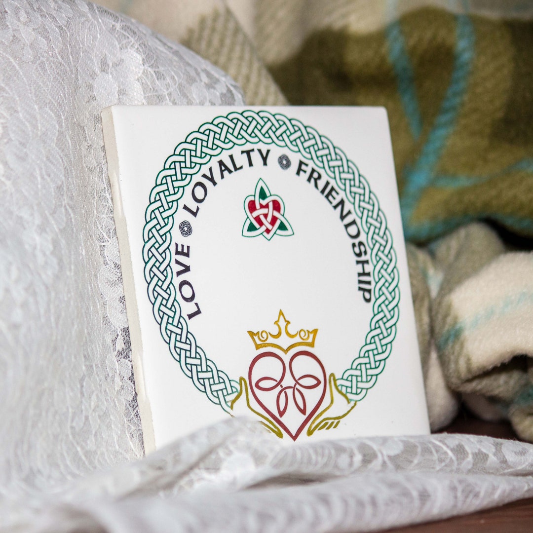 Hand-painted Celtic Claddagh Ceramic Tile: Love, Loyalty & Friendship ...