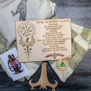 Norse Raven Code With a Runic Raven, Nordic Runes, Valknut Symbol ...