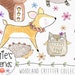 Woodland Fox Clipart, Watercolor Woodland Clipart, Hand Painted Fox Art ...