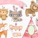 Woodland Animals Tribal Clipart, Watercolor Forest Animals Graphics for ...