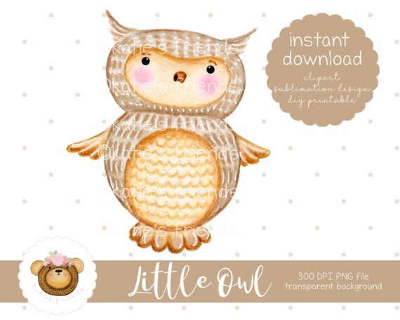 Woodland Owl PNG cute owl clipart printable owl owl | Etsy
