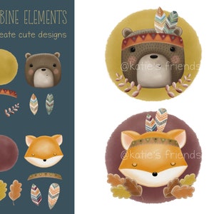 Woodland Animals Thanksgiving Clipart, Cute Autumn Thanksgiving Clipart ...