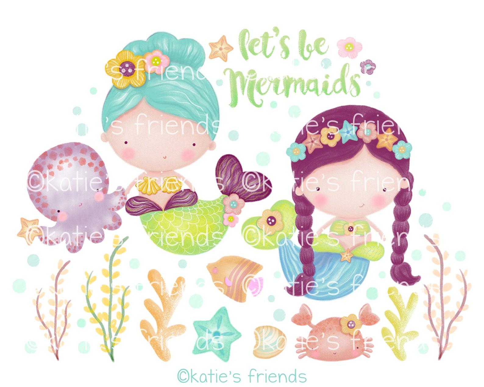 Mermaid Sublimation Design, Mermaid Heat Transfer, Printable Mermaid ...