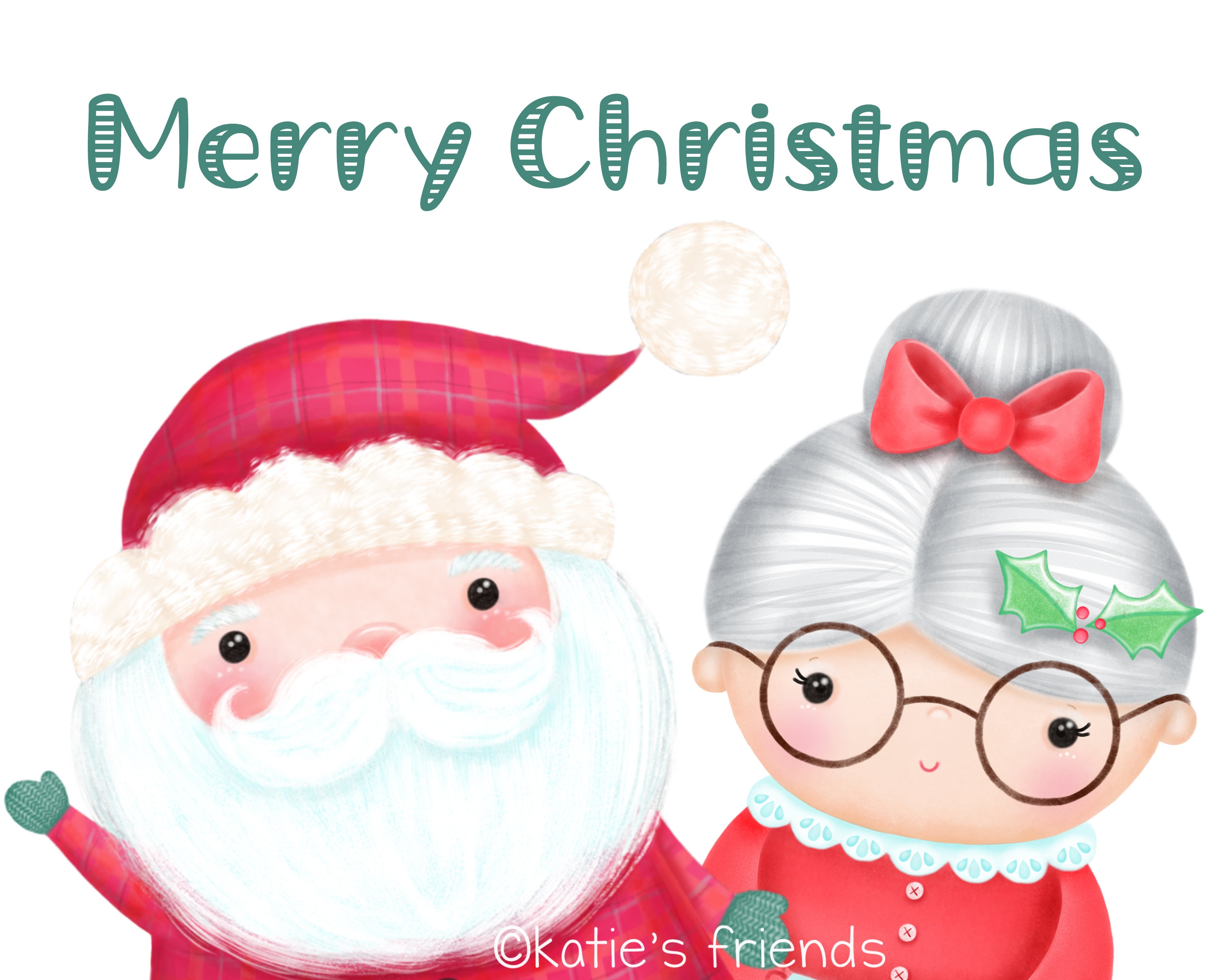 Santa Claus Clipart, Mrs. Claus PNG, Christmas Clipart, Holiday ...