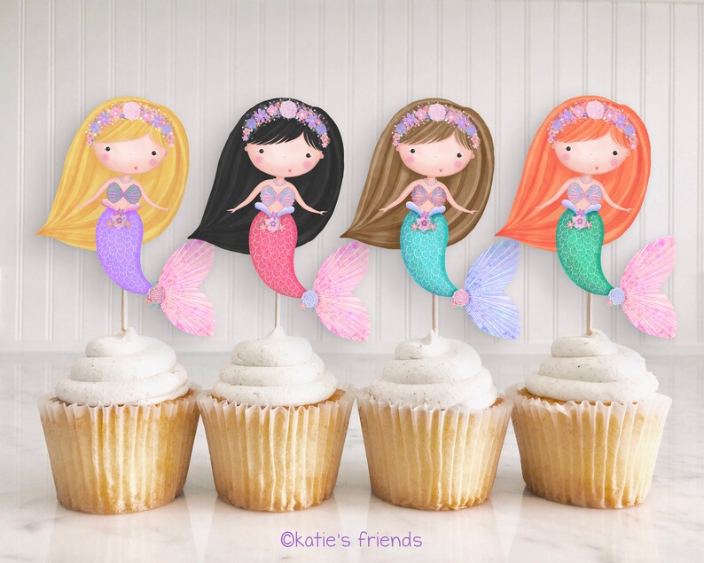 Watercolor Mermaid Clipart Summer Clipart Set Watercolor - Etsy