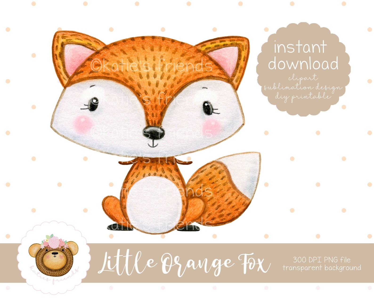 Woodland Fox Clipart, Fox Png, Printable Fox, Woodland Watercolor Fox ...