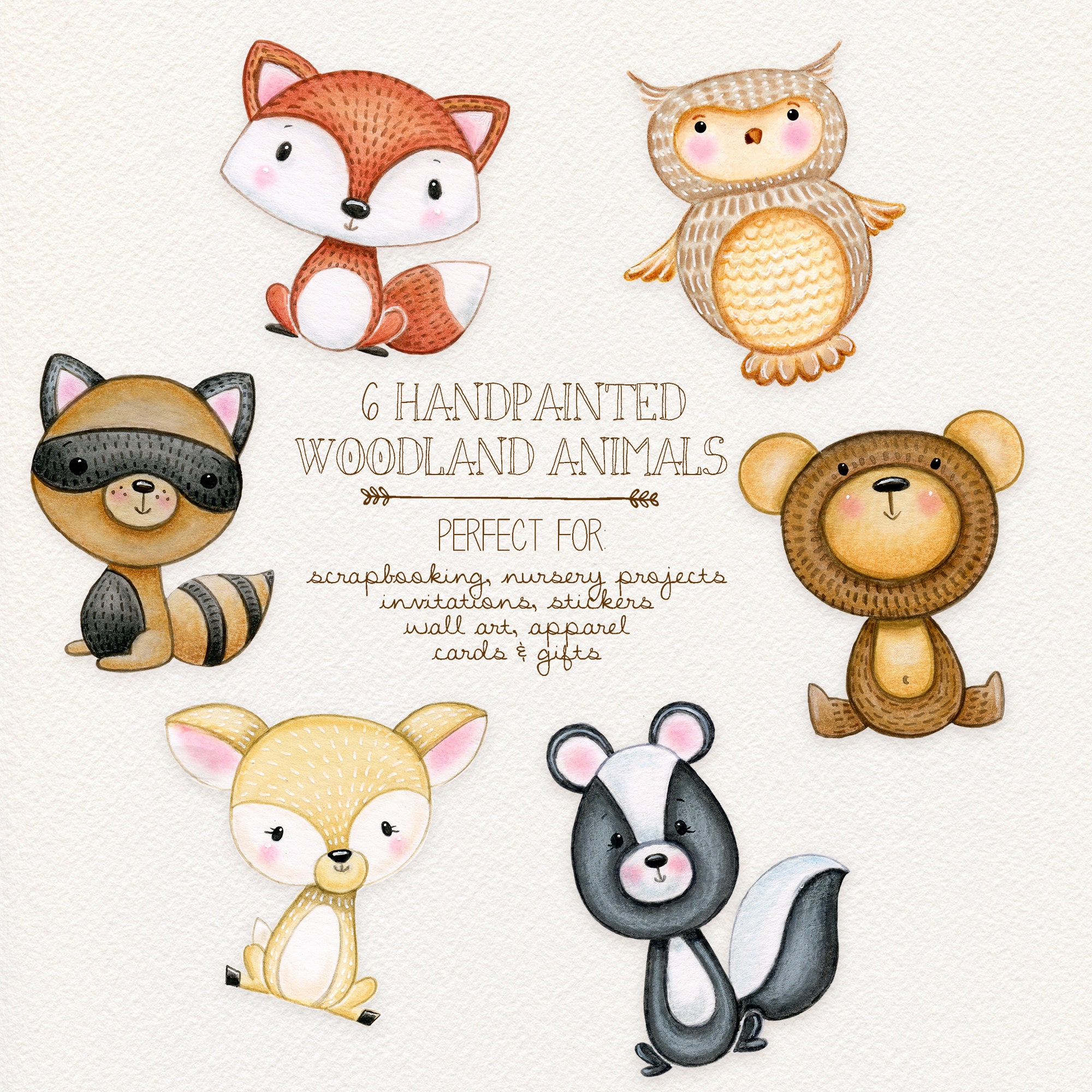 Autumn Woodland Animals Clipart, Forest Animal Clip Art, Woodland ...