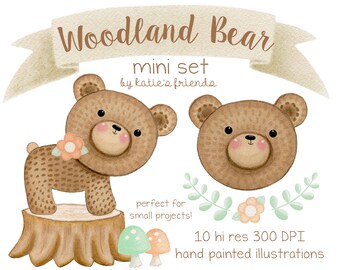 Woodland Animals Clipart, Girly Woodland Animals, Watercolor Woodland ...