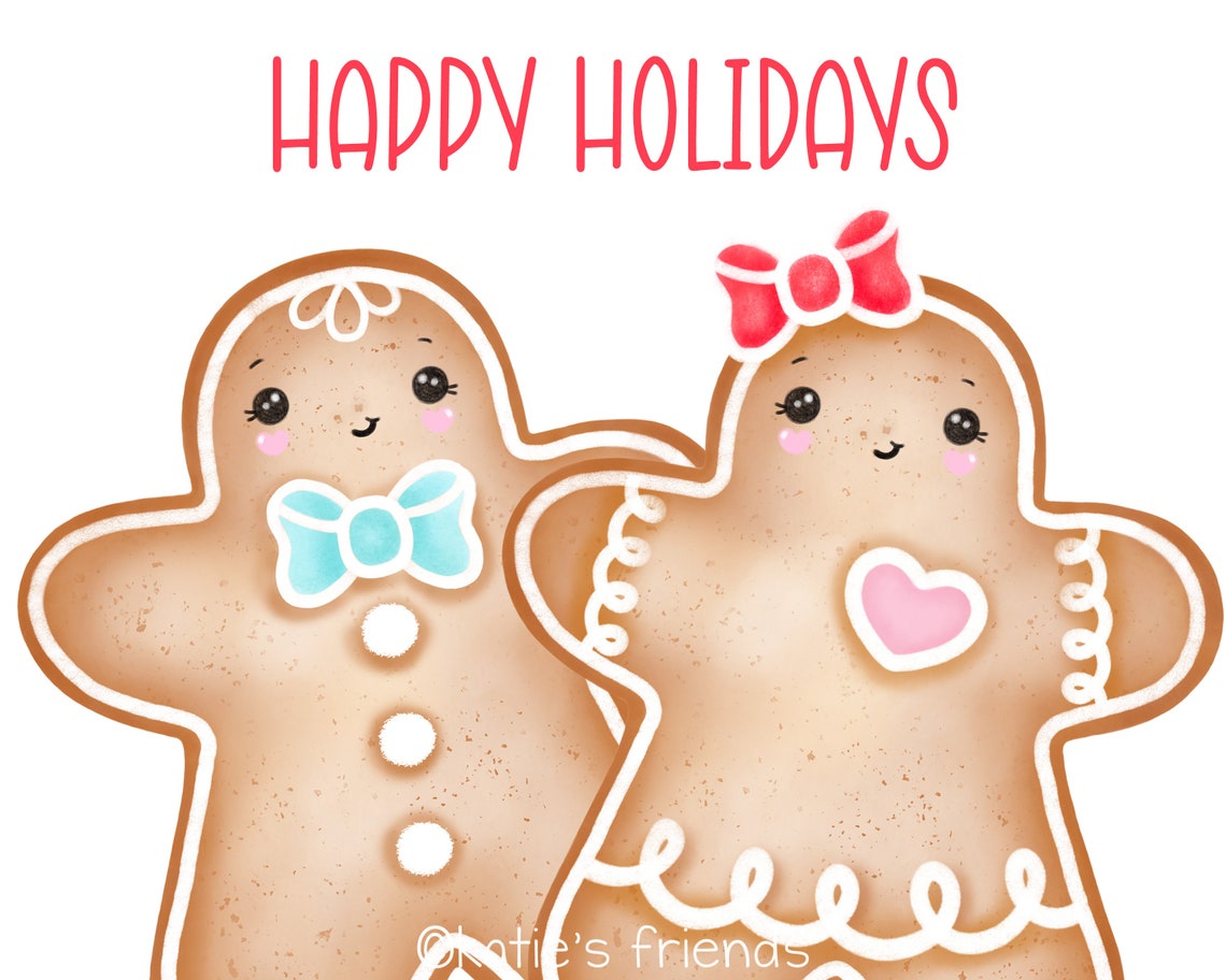 Gingerbread Boy Clipart Gingerbread Girl Clipart Christmas - Etsy