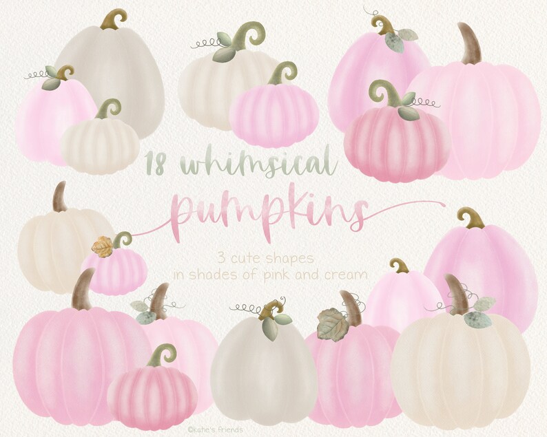 Pink Pumpkin Clipart Watercolor Pumpkins Watercolor Fall - Etsy
