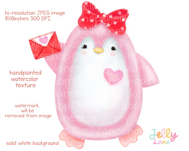 Valentine Penguin Png Cute Valentines Clipart Penguin - Etsy