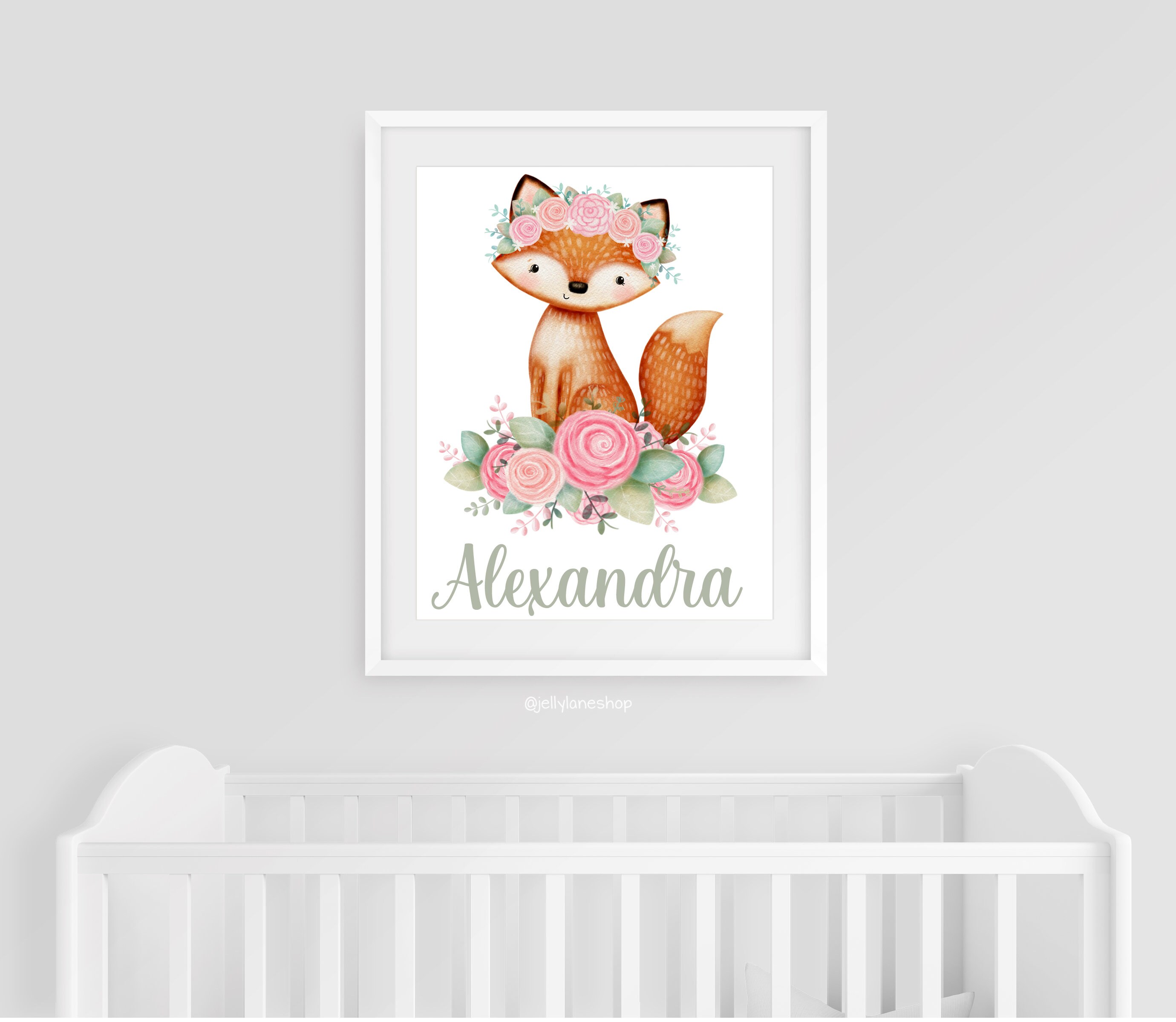 Floral Fox Png, Woodland Nursery Clipart, Girl Fox Sublimation Design ...