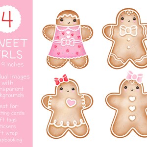 Gingerbread Boy and Girl Clipart, Cute Gingerbread Man, Hand Drawn ...