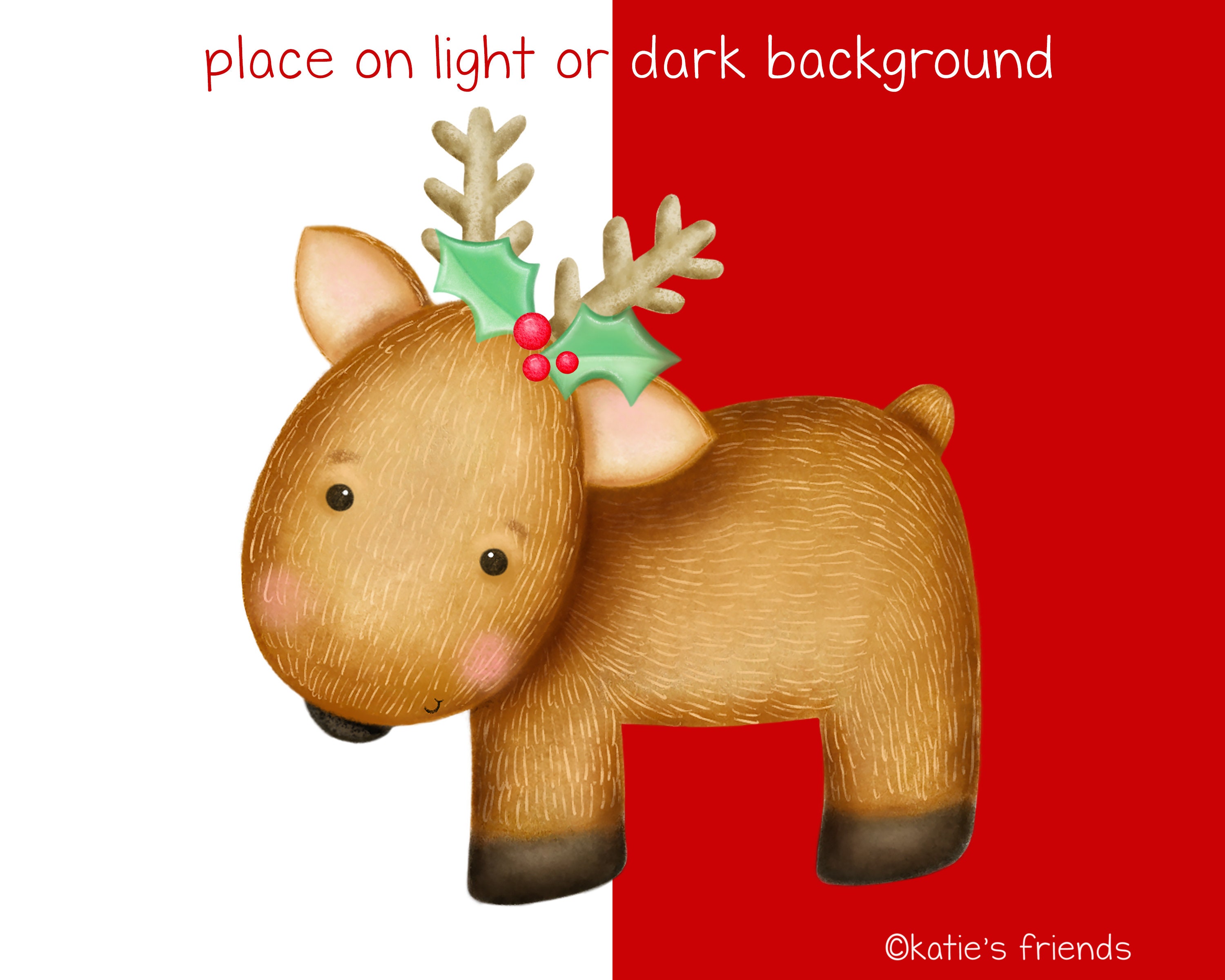 Christmas Reindeer Clipart, Reindeer PNG, Christmas Clipart, Holiday ...