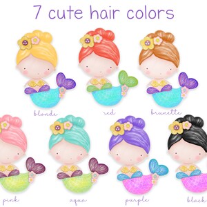 Watercolor Mermaid Clipart, Summer Clipart Set, Watercolor Mermaids ...