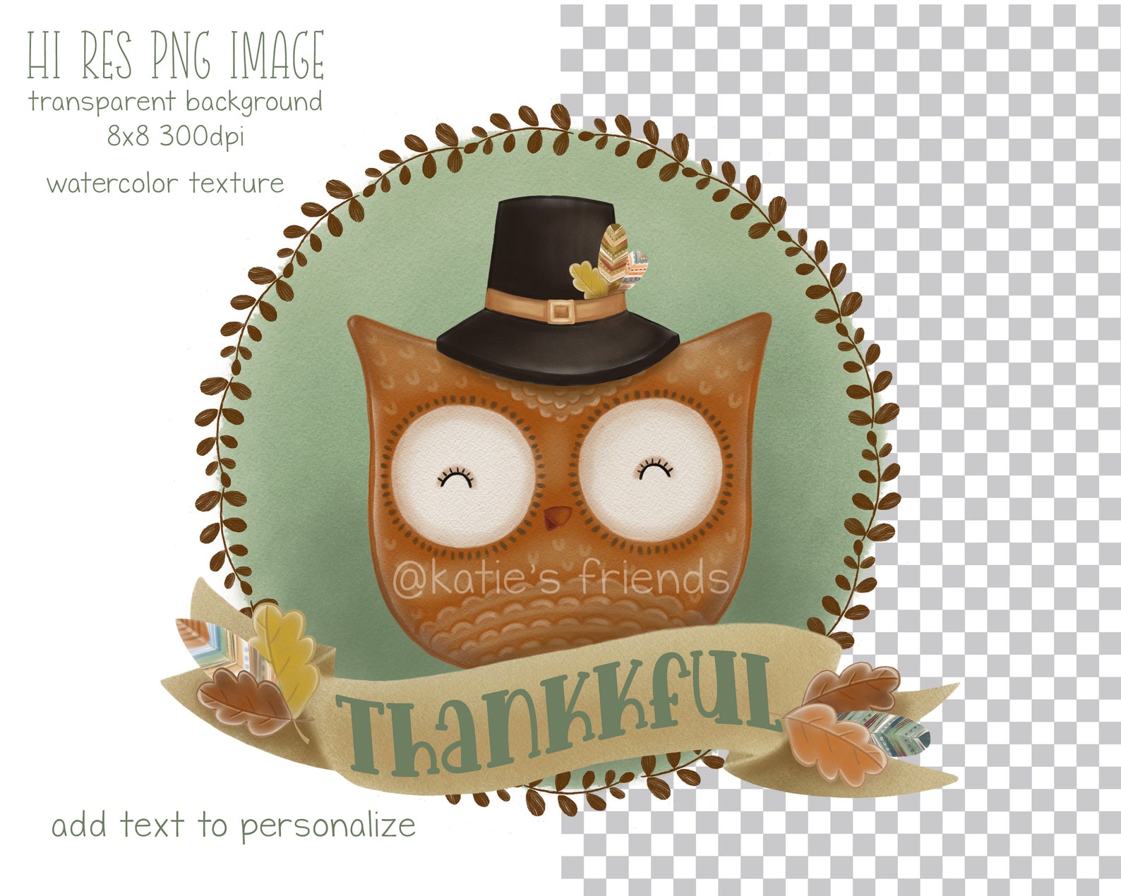 Woodland Animals Thanksgiving Clipart Cute Autumn - Etsy