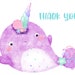 Rainbow Narwhal Clipart, Cute Narwhal Illustrations, Watercolor Sea ...