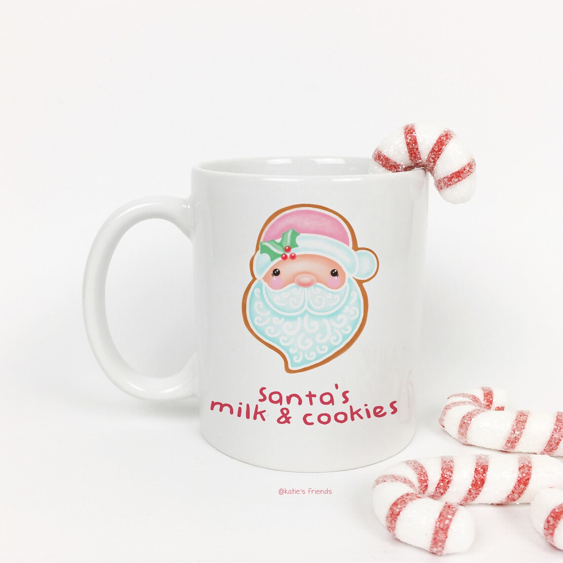 Pink Christmas Cookie Clipart Pink Santa Cookie PNG - Etsy