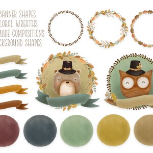 Woodland Animals Thanksgiving Clipart, Cute Autumn Thanksgiving Clipart ...