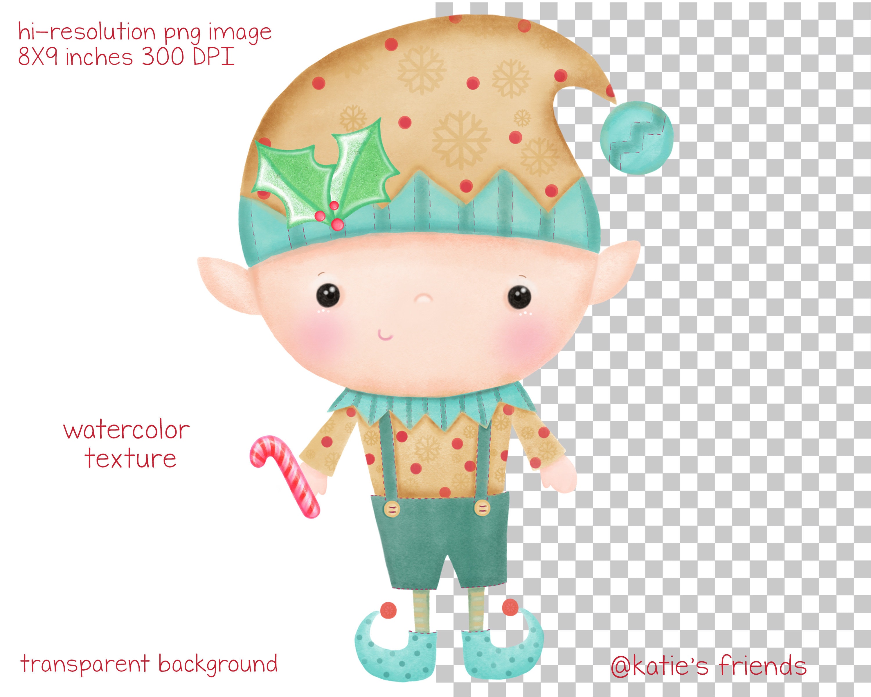 Christmas Elf PNG, Boy Elf Sublimation Design, Watercolor Elf Clipart ...